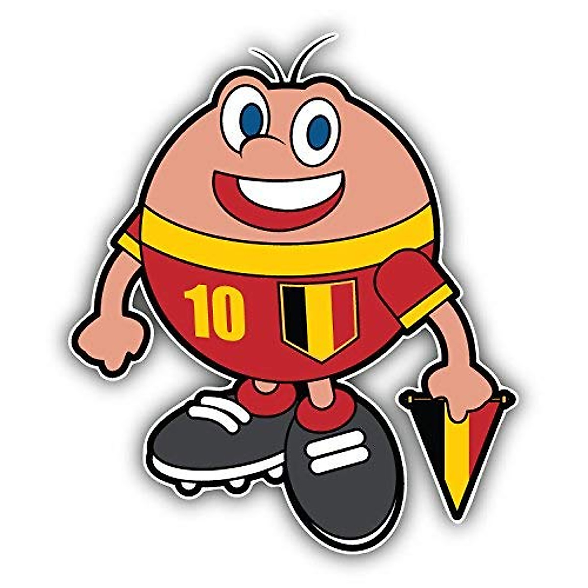 DG Graphics Cartoon Belgium Soccer Player Mascot Art Decor 4'' x 5'' Magnet Vinyl Magnetic Sheet for Lockers, Cars, Signs, Refrigerator