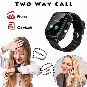 cjc 4G Kids Smartwatch with GPS Tracker,Smart Watch w Camera for Kids,2 Way Voice & Video Call SOS Alert Smartphone Cell Phone Smart Watch,4-15 Years Boys Girls Children Birthday, Black
