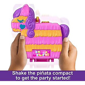 Polly Pocket Compact Playset, Pinata Party with 2 Micro Dolls & Accessories, Travel Toys with Surprise Reveals