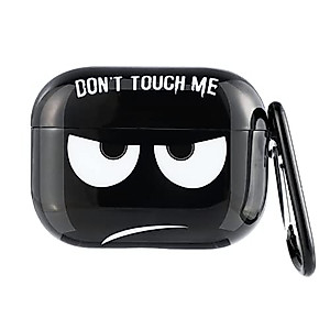 Jowhep for AirPod Pro 2019/Pro 2 Gen 2022 Case for AirPods Pro Cover Air Pods Pro Cases Hard IMD Cartoon 3D Funny Kawaii Cute Fun Design Character Shell for Men Boys Girls Friends (Black DTM)
