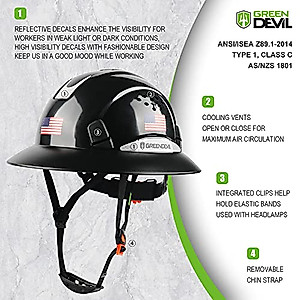 Full Brim Hard Hat Vented Construction Safety Helmet OSHA Approved Cascos De Construccion Work Hardhats with Cooling Towel for Men&Women 6 Point Adjustable Ratchet Suspension