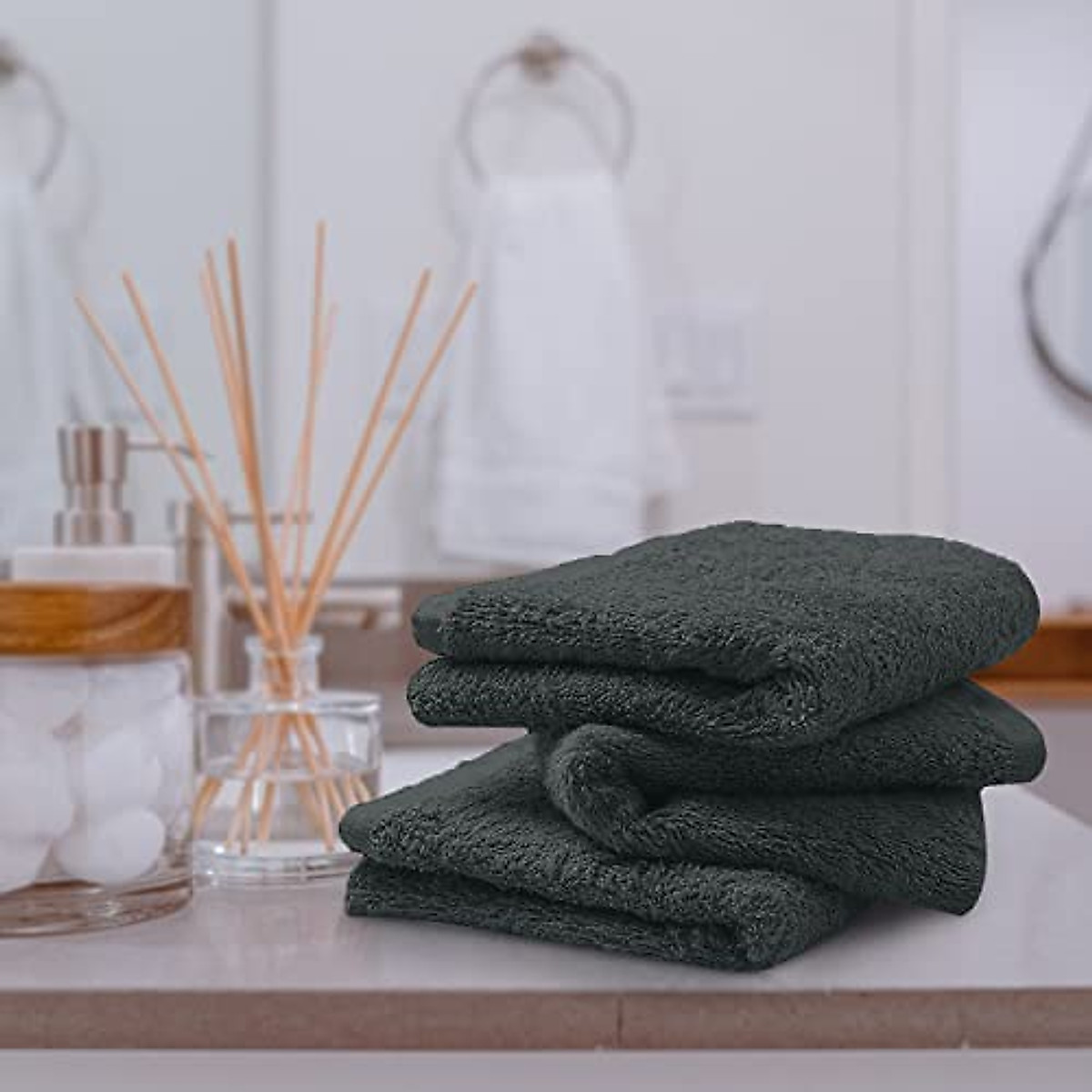 Avalon Salon Towels – 24 Pack Grey Hand Towels 100% Cotton Spa Towels – 16x27 inches Highly Absorbable Facial Towels Gym Towels Hair Towels and Face Towels Bulk Small Towels (Non Bleach Proof)