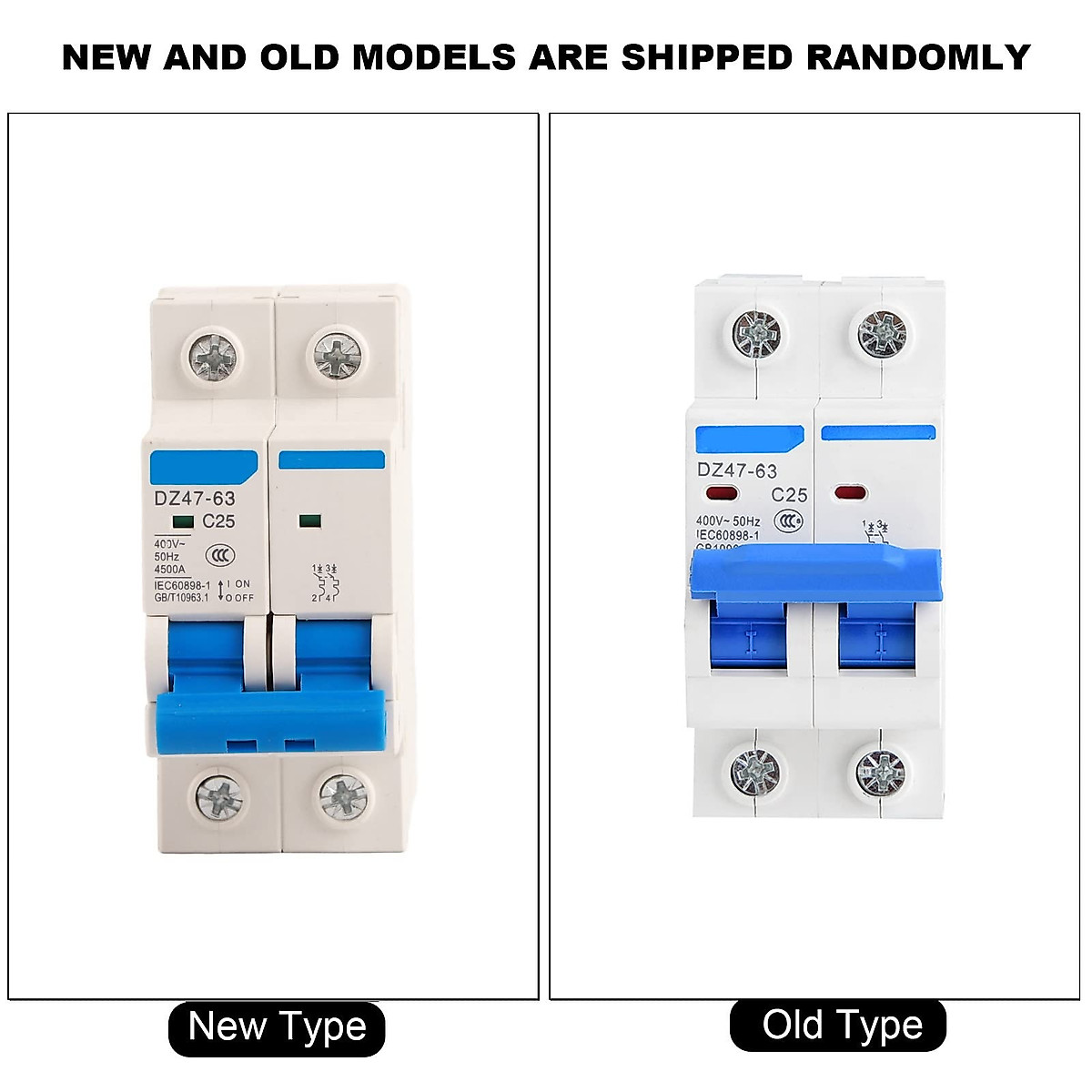 YWBL-WH Miniature Circuit Breaker DZ47-63 2P 400V AC Miniature Circuit Breaker Leakage Air Switch 25A 40A 50A 63A(25A)