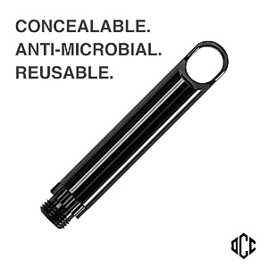 DAILYCARRYCO. TiPick Titanium Toothpick Keychain Holder - Portable Metal Travel Toothpick - Reusable EDC Micro Toothpick - Compact & Convenient - Carry On-the-Go - Titanium Construction, Black