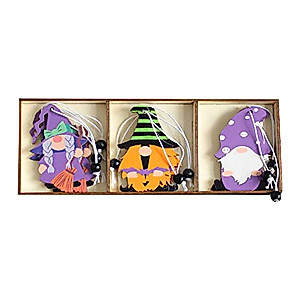 Halloween Decor Faceless Old Man Boxed Holiday Wooden Sign Pendant Window Wall Decoration Listing (A, One Size)