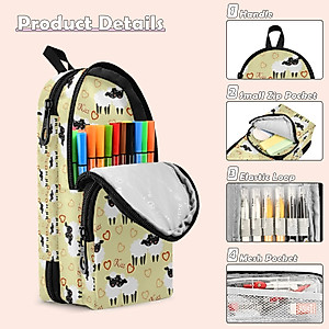 ZAZYXTJ Cute Sheep Standing Large Capacity Pencil Case 3 Compartment Pen Pouch Storage Makeup Bag for School Office Teen Girl Boy Men Women