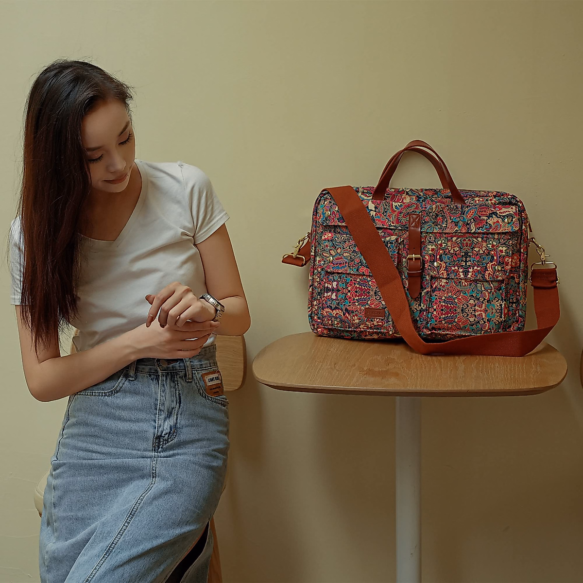 Baosha Multicoloured 17inch Laptop Computer Bag Messenger Bag Briefcase for Women BC-07 (HS)