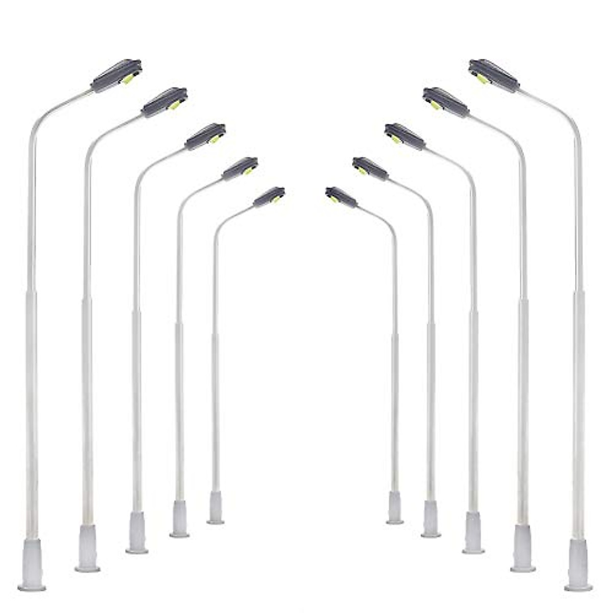 20Pcs Model Railway Train Model Street Lights LED Dual Lampposts HO OO Scale LEDs Dual Heads Gauge Model Street Light Layout
