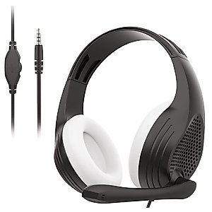 Gaming Headset PC Headphones for Xbox One PS4 PS5 Computer Laptop Tablet Smartphones with Microphone - A9Plus Black White