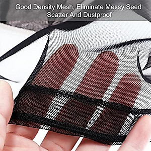ERDONG Bird Cage Cover, Adjustable Bird Cage Seed Catcher Birdcage Skirt Nylon Mesh Net Guard for Parrot Parakeet Macaw Round Square Cages, Ventilate Dustproof (Black)