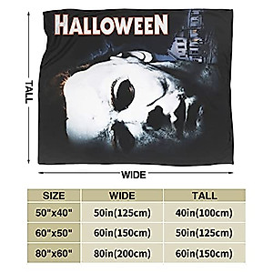 2PCS Horror Movie Watching Halloween Michael Myers Throw Blanket Scary Movie Scream for Couch Sofa or Bed 50inch*60inch Pillow Covers 18 * 18inch