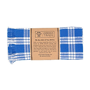 Cerberus Trade Dish and Kitchen Towels -0 Cotton Bar and Hand Towels, Absorbent for Dishes, Blue (Set of 4)