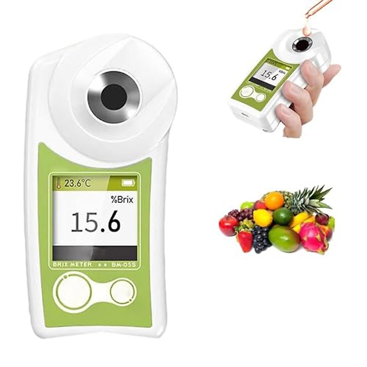 Smart Sugar Content Refractometer, 0-55% Digital Sugar Content Tester with Display Screen, Accuracy ± 0.2%/Anti-Strong Light Interference, for Beverages