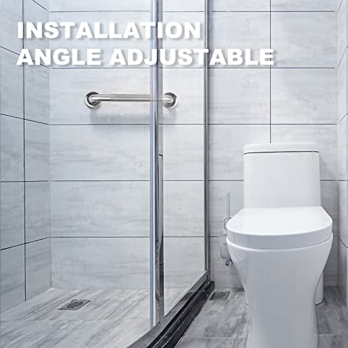 2 Pack 12 Inch Grab Bars for Bathroom, LONVICHTT Anti Slip Bathroom Handicap Grab Bars for Showers Stainless Steel Shower Handle, Bathroom Safety Bars, Senior Assist Bath Handle