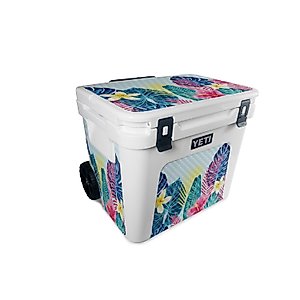 MightySkins Carbon Fiber Skin Compatible with Yeti Roadie 60 Wheeled Cooler - Summer Vibes | Protective, Durable Textured Carbon Fiber Finish | Easy to Apply and Change Style | Made in The USA