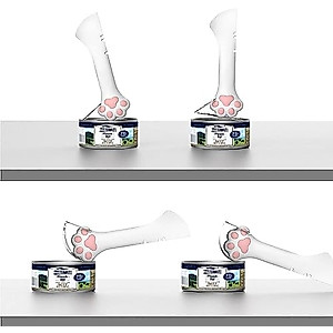 2pcs Manual Can Opener, Cat Jar Opener, Comfortable and Convenient Cat Paw Design Multifunction Pet Canned Spoon Cat Paw Can Opener for Pet Food Can Supplies
