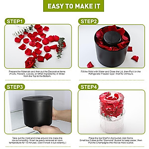 Ice Bucket Mold,Wine Bottle Chiller Ice Molds for Champagne Cocktails,Beer,Fruit Juices Ice Mold/Flowers DIY Decorations Holiday Bar Any Celebration and Party