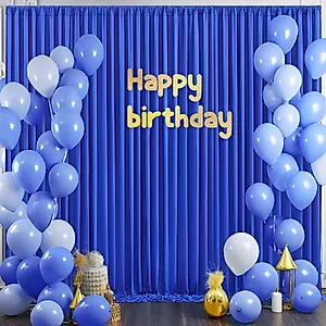 10ft x 7ft Royal Blue Backdrop Curtain for Parties Blue Wrinkle Free Backdrop Drapes Panels for Baby Shower Birthday Party Wedding Photo Photography Polyester Fabric Background Decoration