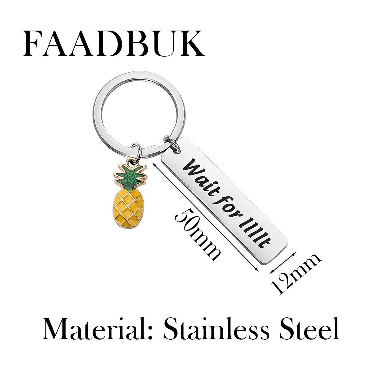 FAADBUK TV Show Keychain Wait for Ittt Psych Quote Shawn & Gus Fans Gift Psych Pineapple Gift (Wait for Ittt Keychain)