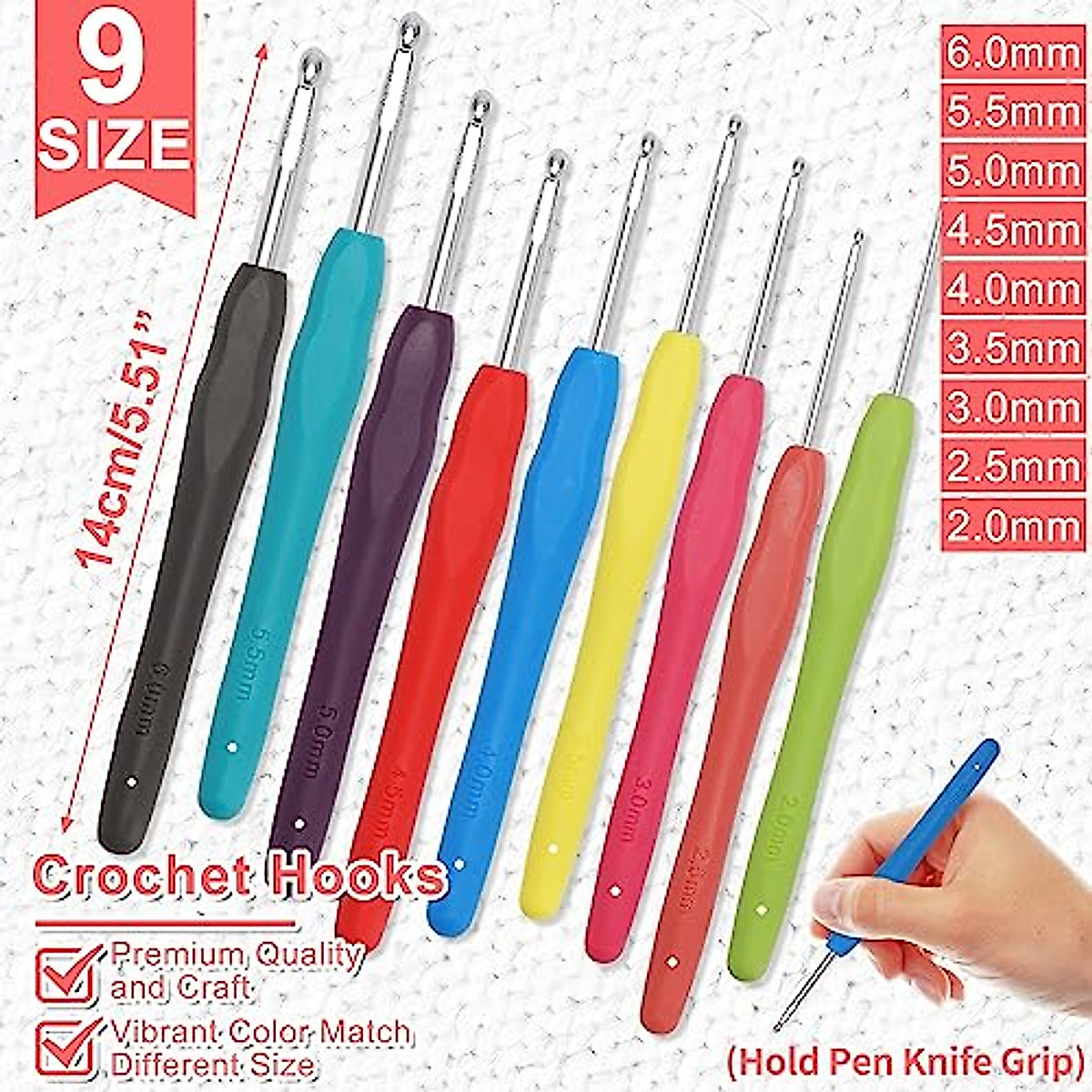 XSEINO Crochet Kit with Step-by-Step Video Tutorials,Includes Premium 16 Roll-800Yard Crochet Yarn, 9 Crochet Hooks, Crochet Bag and All Accessories Kit - Crochet Kit for Beginners