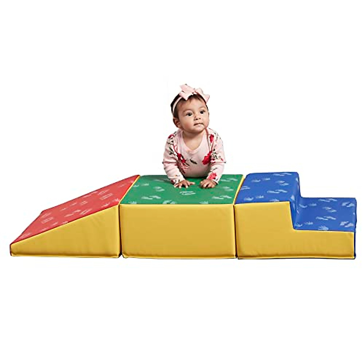 ECR4Kids SoftZone Junior Little Me Climb Crawl and Slide, Beginner Playset, Assorted, 3-Piece