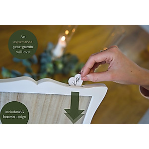 Wedding Guest Book Alternatives | Drop Top Frame 85 hearts | Large photo insert | Unique guestbook alternatives baby shower | guest book alternatives birthday party | retirement | funeral guest book