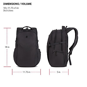 SwissGear 8182 Laptop Backpack, Charcoal Heather, 18 Inches