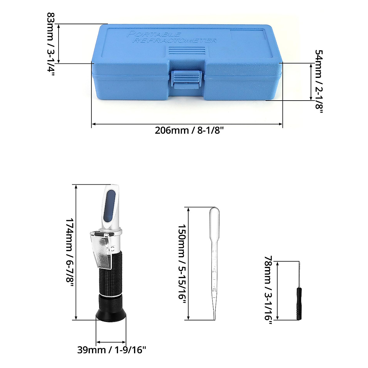 QWORK Beekeeper Refractometer with Automatic Temperature Compensation, Brix 0-32%, Hand Refractometer for Fruit Juice Beer Jam