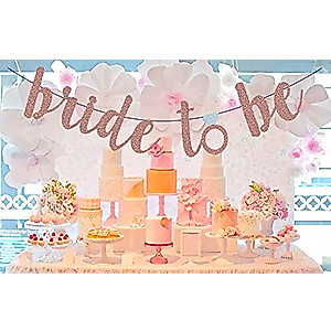 Saliyaa Rose Gold Bachelorette Banner, Glittery Rose Gold bride to be Banner for Engagement Wedding Bridal Shower Party Decorations Favors Supplies