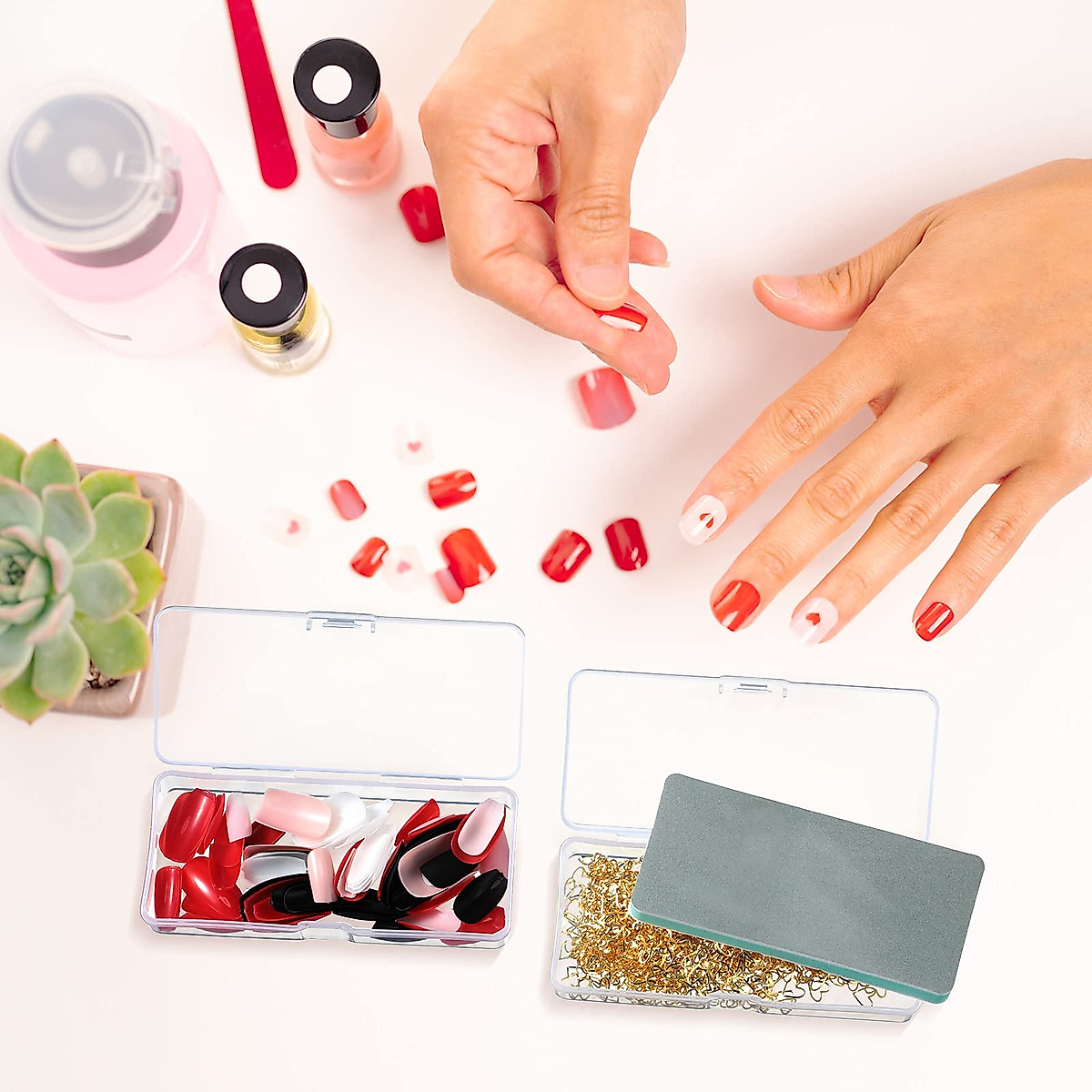 18 Pieces Small Plastic Case Small Storage Containers Clear Storage Case Small Plastic Box with Lid Containers for Bobby Pin Swab, Craft, Jewelry, Coin, Screw, Bead, 3.9 x 1.6 x 0.6 Inch