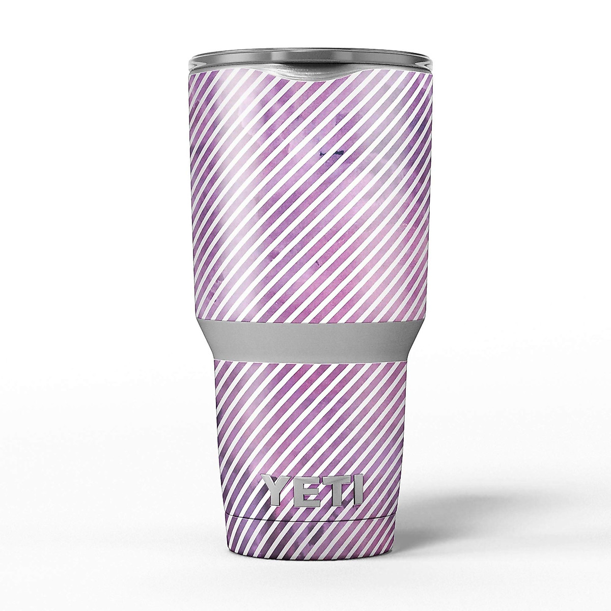 Design Skinz White Slanted Lines Over Pink Fumes - Skin Decal Vinyl Wrap Kit Compatible with The Yeti Rambler Cooler Tumbler Cups