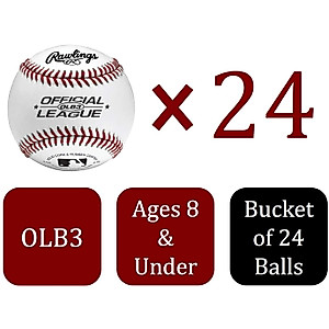 Rawlings | Official League Recreational Use Practice Baseballs | Youth/8U | OLB3 | Bucket | 24 Count