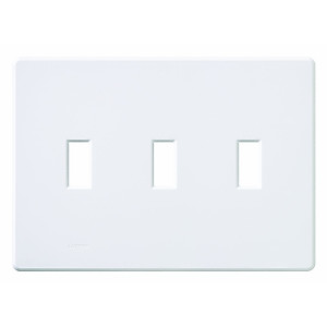Lutron Fassada 3 Gang Wallplate for Toggle-Style Dimmers and Switches, FG-3-WH, White (1-Pack)