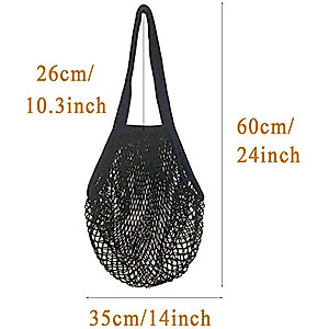 Reusable Cotton Mesh Grocery Washable Bag Black