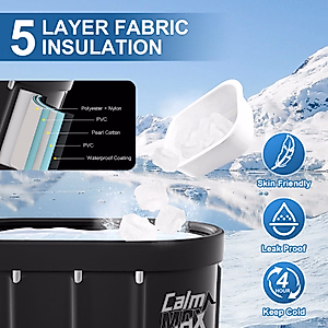 CalmMax Oval Ice Bath Tub for Athletes XL Portable Cold Plunge Tub for Cold Water Therapy Ice Baths at Home Outdoor Gym - 101 Gal Capacity (IB001 Version)