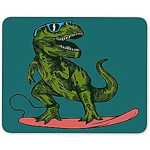 ABin Happy Dinosaur Surfer Wearing Sunglasses Drawing Mouse pad Gaming Mouse pad mice pad Mouse pad The Office mat Mousepad Nonslip Rubber Backing