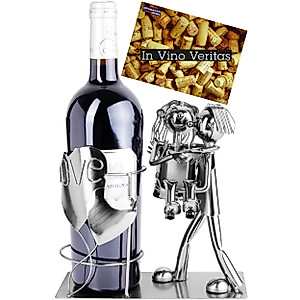 BRUBAKER Wine Bottle Holder Statue Love Couple, Carrying Wife Over The Threshold Sculptures and Figurines Decor Wine Racks and Stands Gifts Decoration