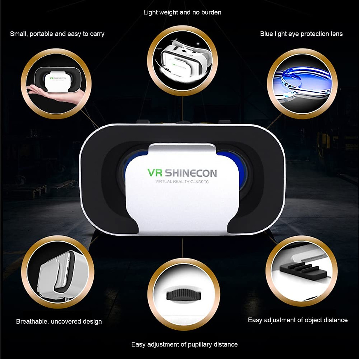 VR G05 Virtual Reality H-D Lens Headset Economical 3D VR Glasses for 4.7-6.0 inches Android iOS Smart Phones, Gift for Kids and Adults for 3D Gaming and VR Videos