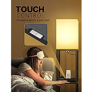 Maxsure Floor Lamp with Shelves - Touch Contro LED Floor Lamps with 3 Color Temperature