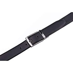 Axesoria Men's Vegan Reversible Belt Gunmetal Buckle Black/Tan 36/38