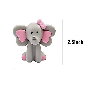 GmakCeder Pink Elephant Baby Shower Cake Topper for Girl