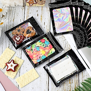 200 Piece Reliable Foil Bags Resealable Foil Zipper Lock Bags with Clear Window Black Foil Packaging Pouch for Food Storage Sample Beans Supplies (3 x 4.7 Inch)