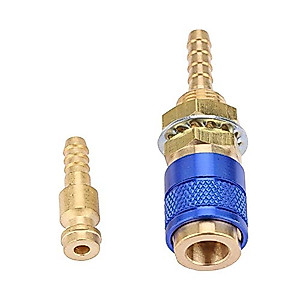M6 Quick Connector Set, Quick Water Cooled Gas Adapter Fitting Hose for MIG TIG Welder Torch Fitting for Welding Torch (Blue)