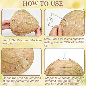 Halatool 2 Pcs Light Brown Hanging Fake Wasp Nest Outdoor Fake Hornets Nest Decor for Home and Garden