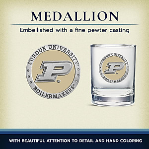 Heritage Pewter Purdue Double Old Fashion | Double Rocks Glass 14 OZ for Liquor | Expertly Crafted Pewter Glass