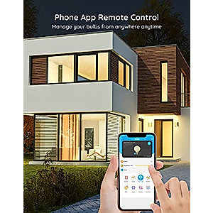 Govee Smart Light Bulbs, Wi-Fi and Bluetooth Light Bulbs, Works with Alexa & Google Assistant, 9W 60W Equivalent Dimmable LED Light Bulbs, 2700K Soft Warm White LED Bulbs, No Hub Required, 4 Pack