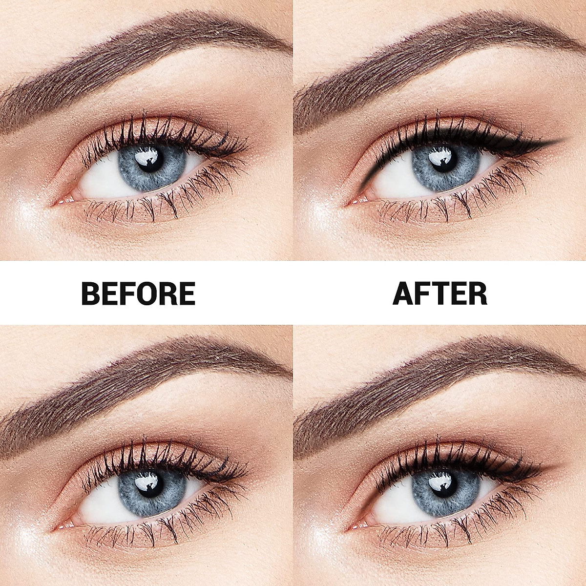 Music Flower Gel Eyeliner, Black and Brown Eyeliner Waterproof Long Lasting Smudge Proof Gel Liner with 2 Brushes, Easy to Eye Makeup and Remove, 3 g, Pack of 2