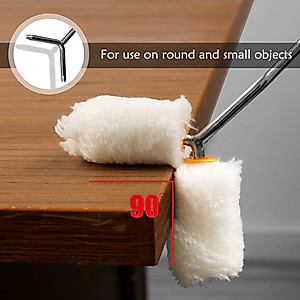 HAUTMEC Smart Paint Roller Kit for Painting Tube and Coin Forms, Mini Roller Frame, Microfiber Roller Covers, Comfortable Handle, Painting Pipes, Fences, Furnitures, Walls etc HT0033-PT