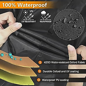 STARTWO Patio Furniture Covers Waterprpoof, Tear Resistant Rectangular Outdoor Furniture Set Cover for Table and Chairs, Outdoor Sectional Sofa Cover, 126"L x 64"W x 28"H