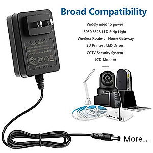 SHNITPWR 24V 1A Power Supply Adapter 100V~240V AC to DC Converter Transformer 24 Volt 1000mA 800mA 600mA 400mA Available 5.5x2.5mm Tip for CCTV WiFi Camera Essential Oil Diffuser